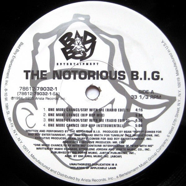 The Notorious B.I.G.* - One More Chance Vinyl – Saint Marie Records